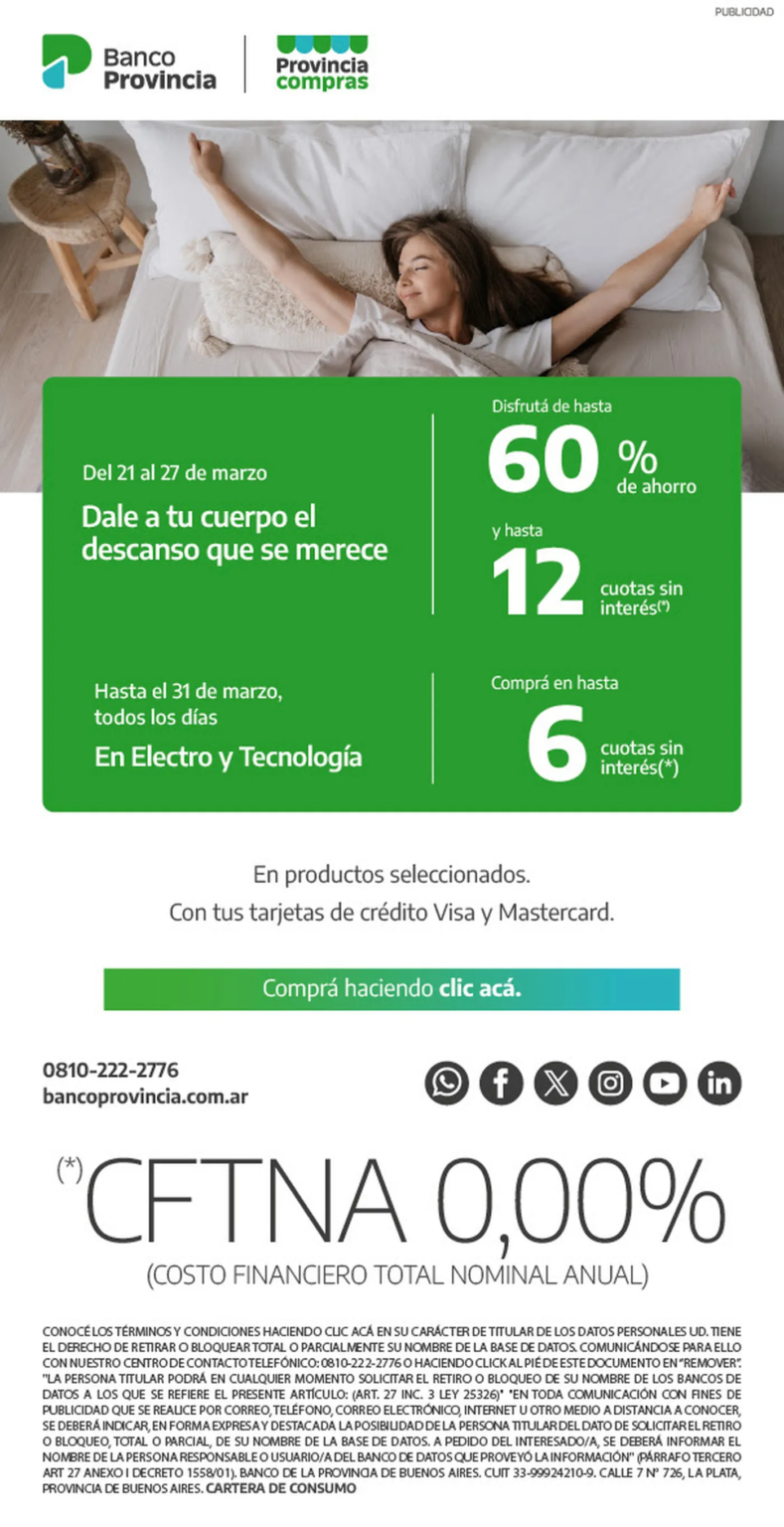 Banco Provincia relanza promociones con descuentos de hasta 60% y 12 cuotas sin interés ...